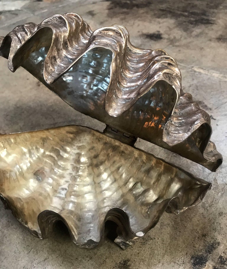 Midcentury Italian Silver Shell, Signed by Franco Lagini at 1stDibs