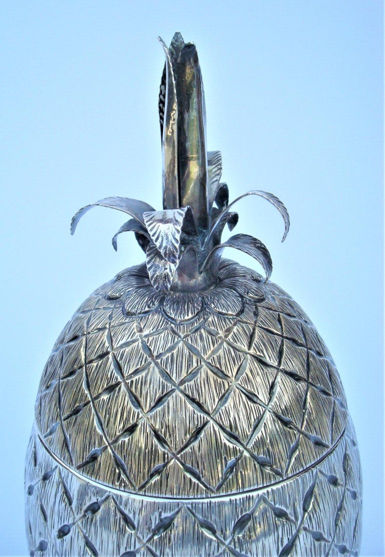 Mid-Century Italian Solid Hand Made Silver Pineapple Ice Bucket, c.1950 ...