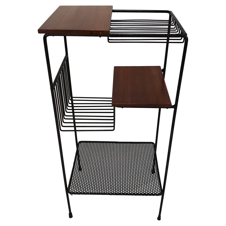 Mid Century Italian Storage Rack with Teak and Metal, 1950s For Sale at ...