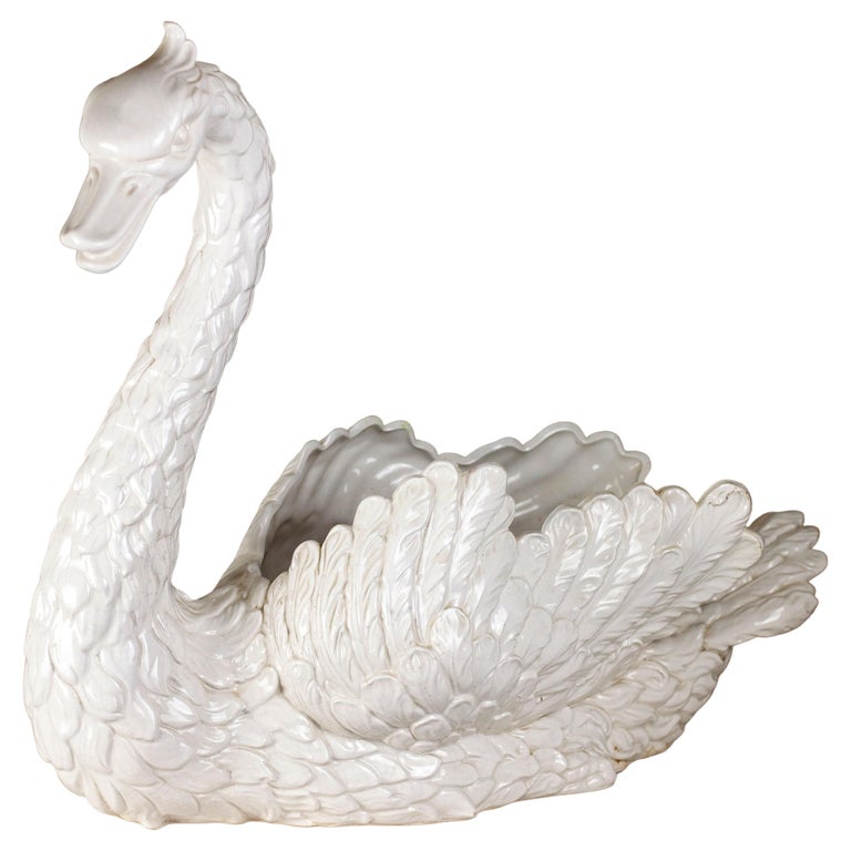 Mid-Century Italian Swan Jardinier For Sale at 1stDibs