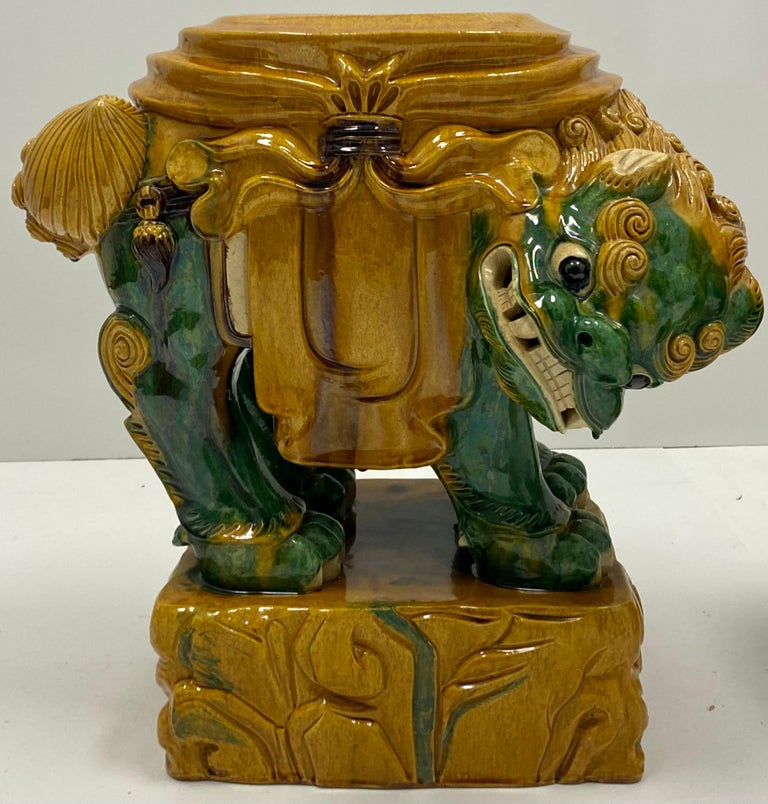 Midcentury Italian Terracotta Foo Dog Garden Seats, a Pair For Sale at ...