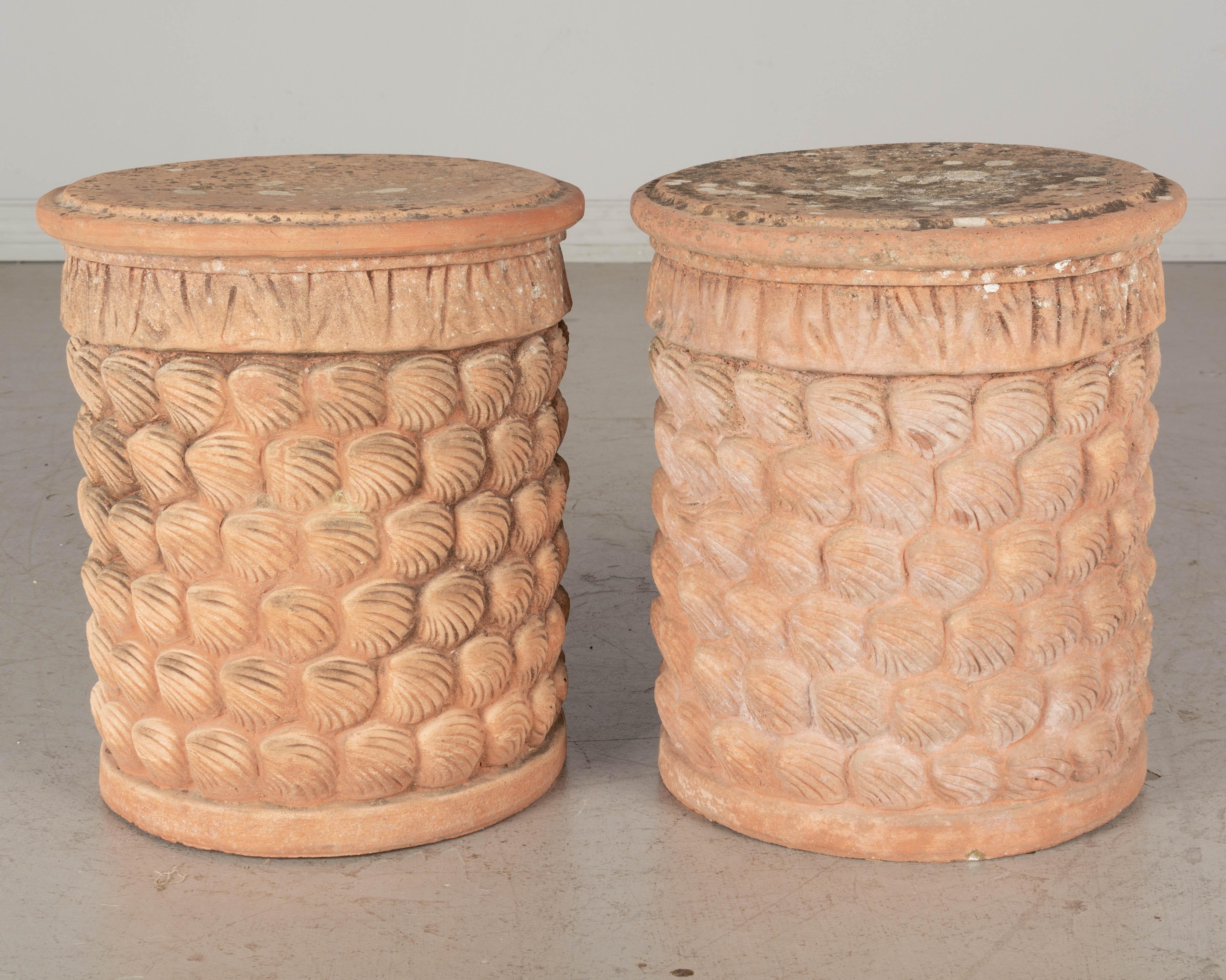 Midcentury Italian Terracotta Garden Stools Pair at 1stDibs