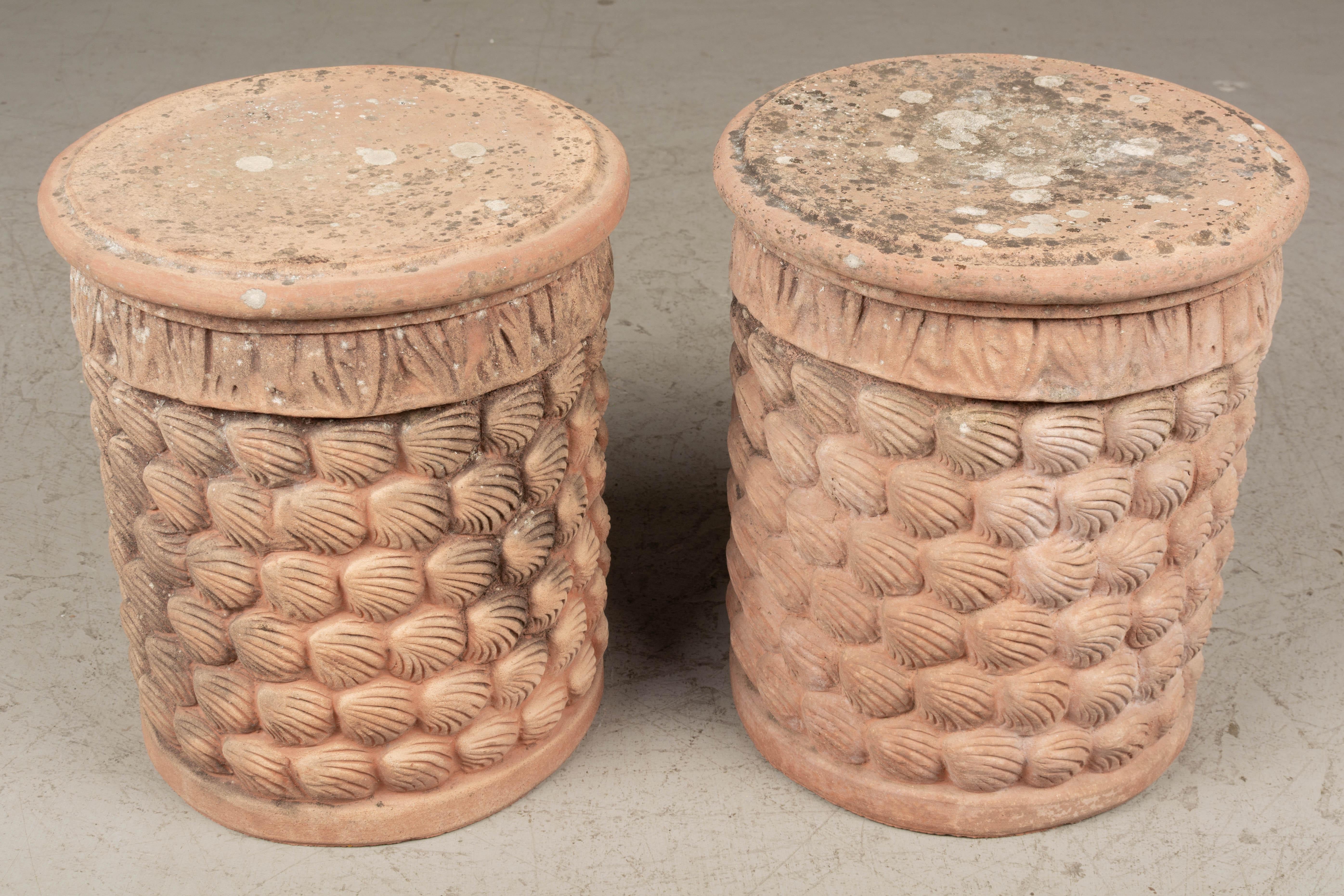 Midcentury Italian Terracotta Garden Stools Pair at 1stDibs
