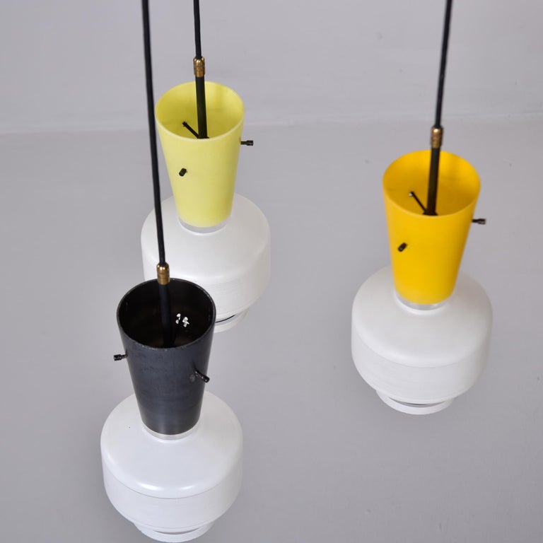 Mid Century Italian Three Light Pendant with Multi Color Globes For ...
