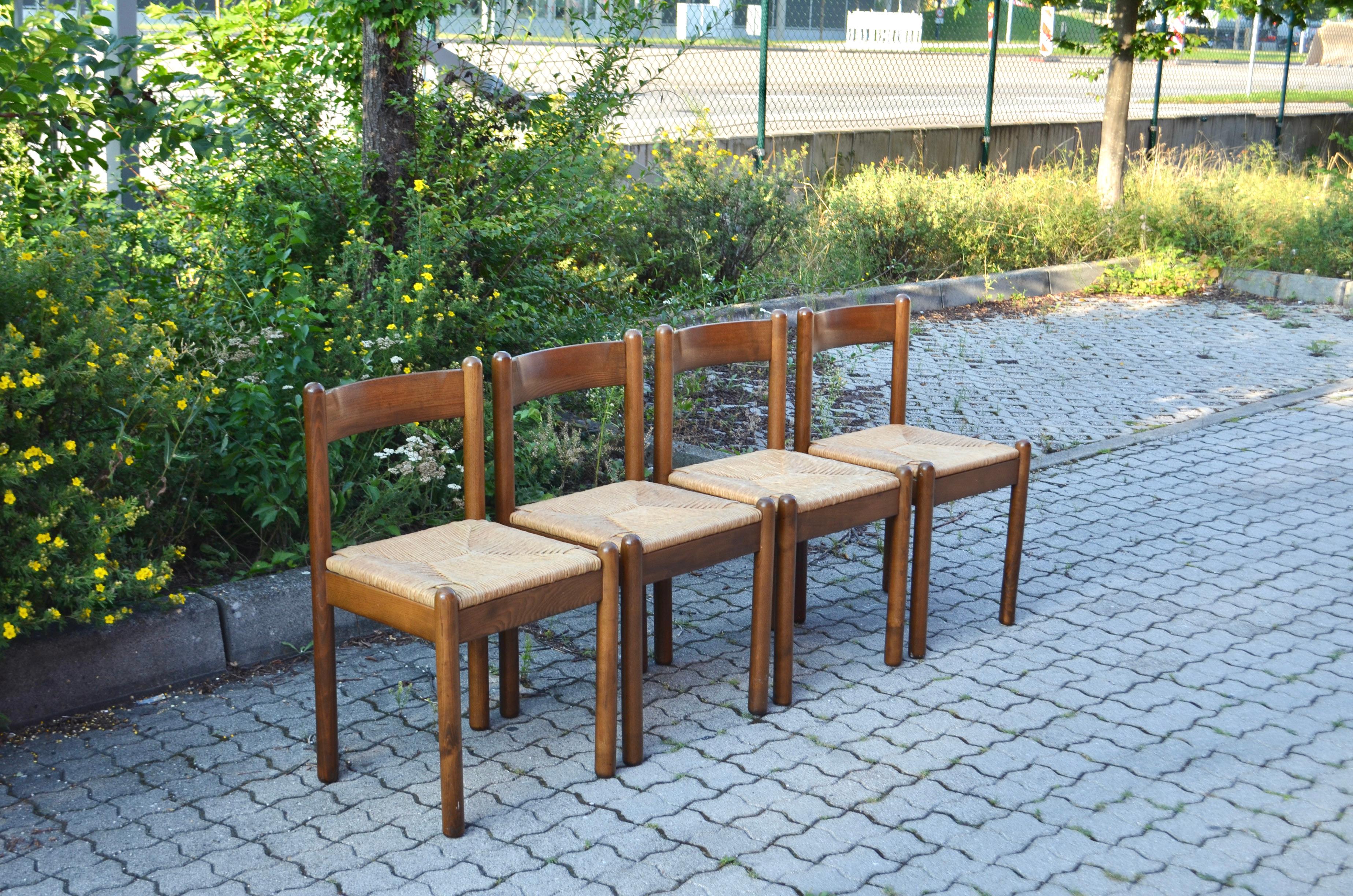 Mid Century Italy Dining 60er Chair Carimate Style Set of 4 For Sale at ...