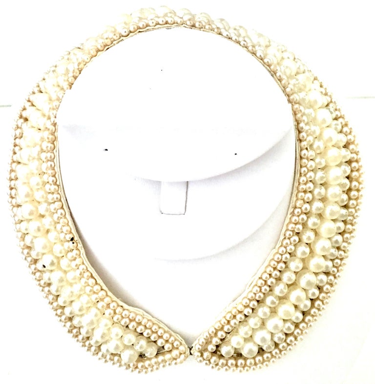 Mid-Century Japanese Faux Pearl and Crystal Rhinestone Choker Collar ...