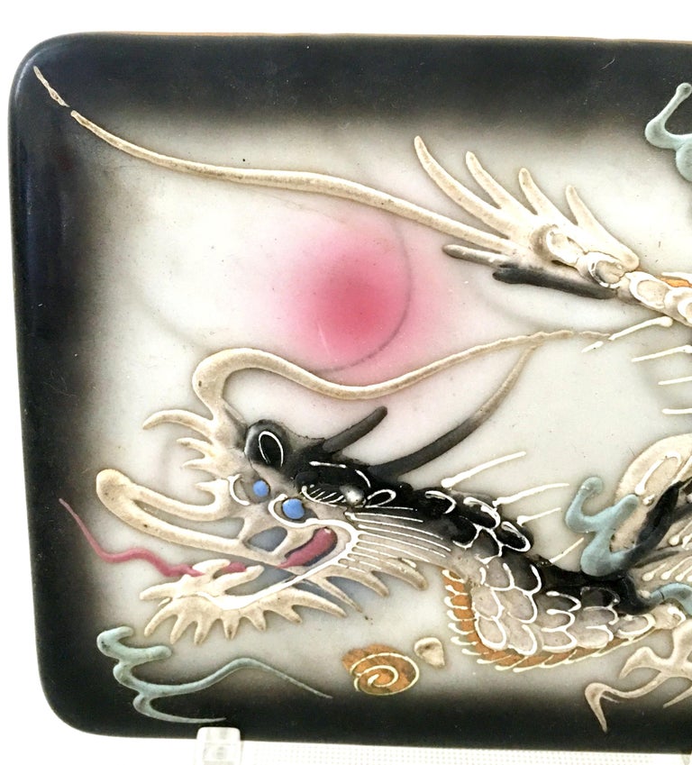 Midcentury Japanese Porcelain Hand Painted "Dragonware" Lidded Box For ...