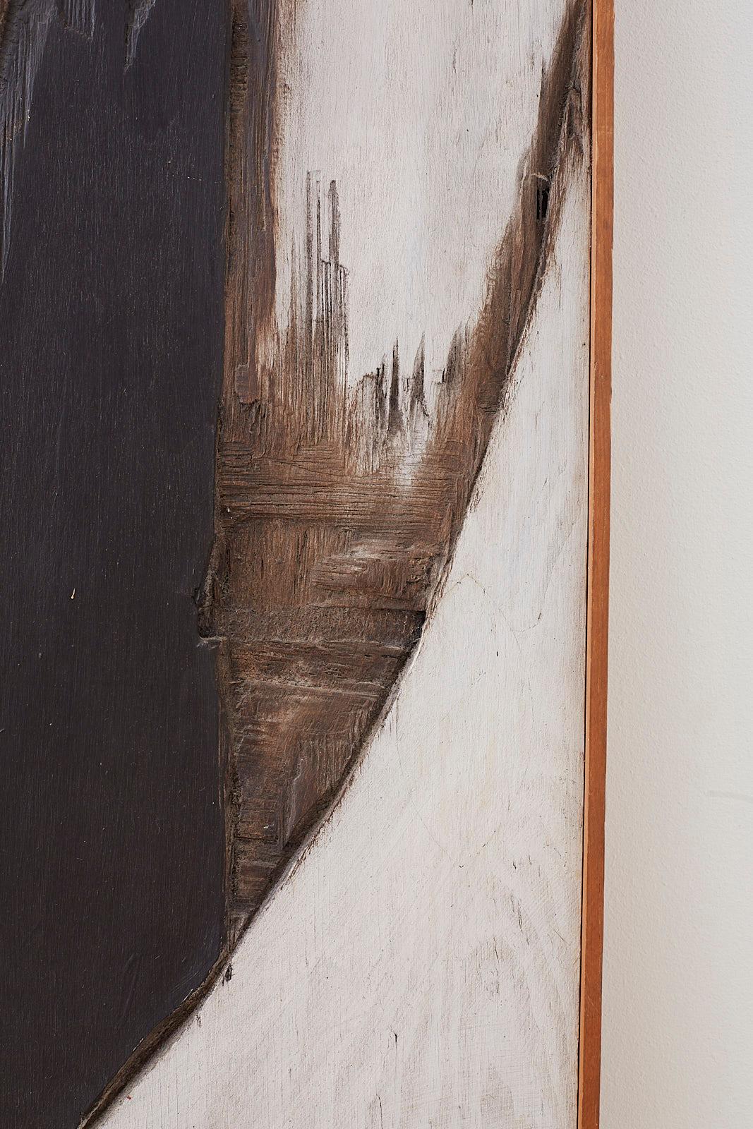 Midcentury Jean-Claude Gaugy Painting Wood Relief Sculpture at 1stDibs