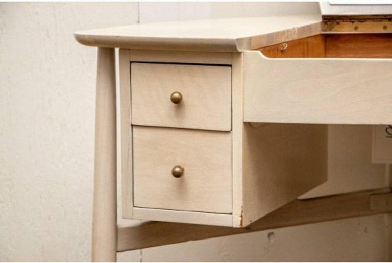 Mid-Century John Stuart Mirrored Vanity Desk with Bench For Sale at 1stDibs