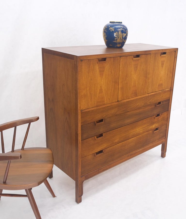 Mid Century John Stuart Walnut 2 Doors 4 Drawers Gentleman's High Chest ...