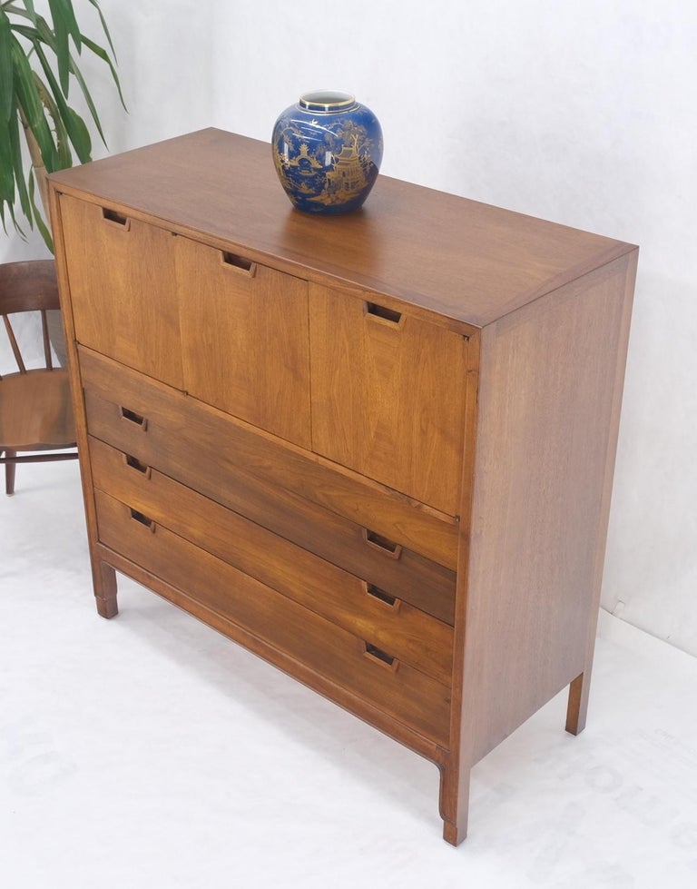 Mid Century John Stuart Walnut 2 Doors 4 Drawers Gentleman's High Chest ...