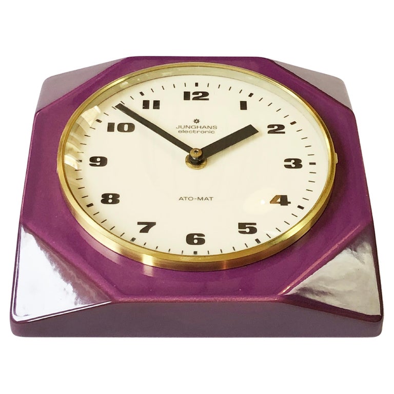 Midcentury Junghans Ato-Mat Wall Clock, Purple, 1950s-1960s, Germany ...