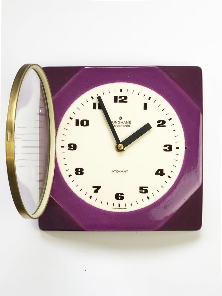 Midcentury Junghans Ato-Mat Wall Clock, Purple, 1950s-1960s, Germany ...