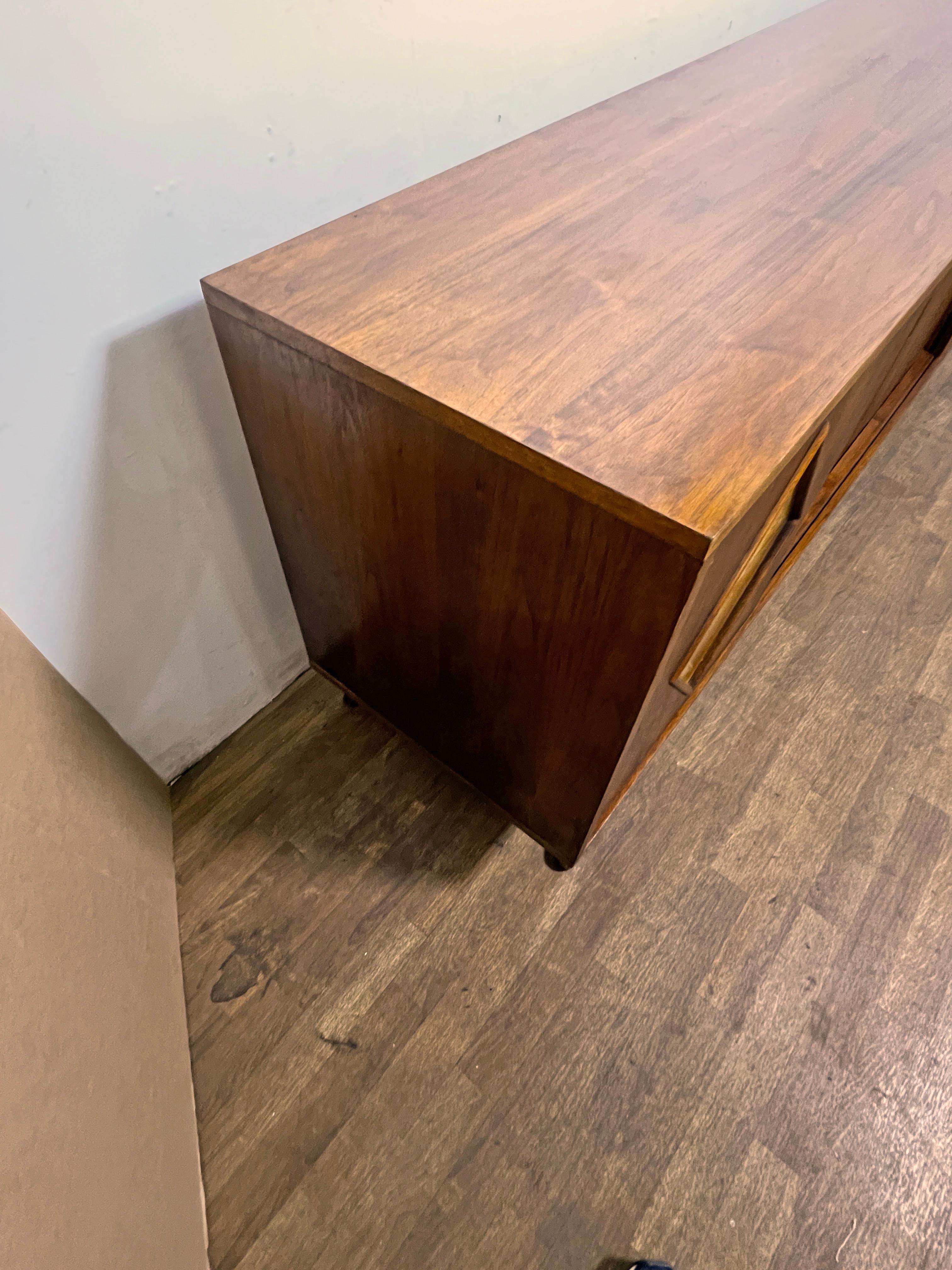 Mid-Century Sculptural Walnut Credenza Circa 1960s For Sale at 1stDibs