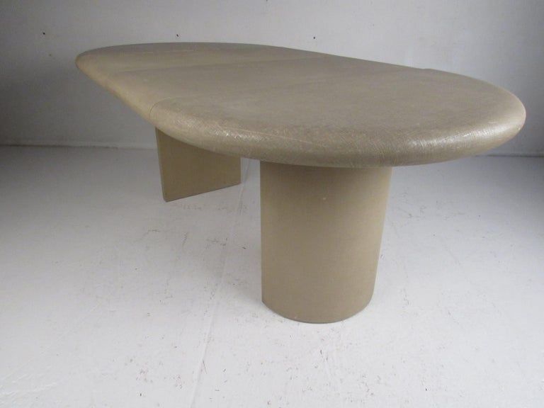 Midcentury Karl Springer Style Pedestal Base Dining Table For Sale at ...