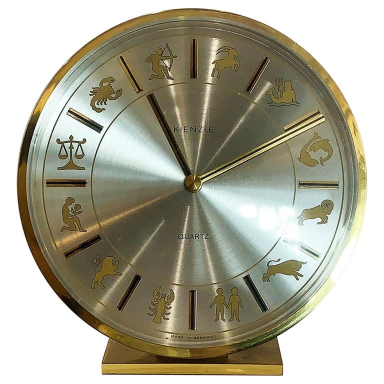 Midcentury Kienzle Zodiac Clock For Sale at 1stDibs