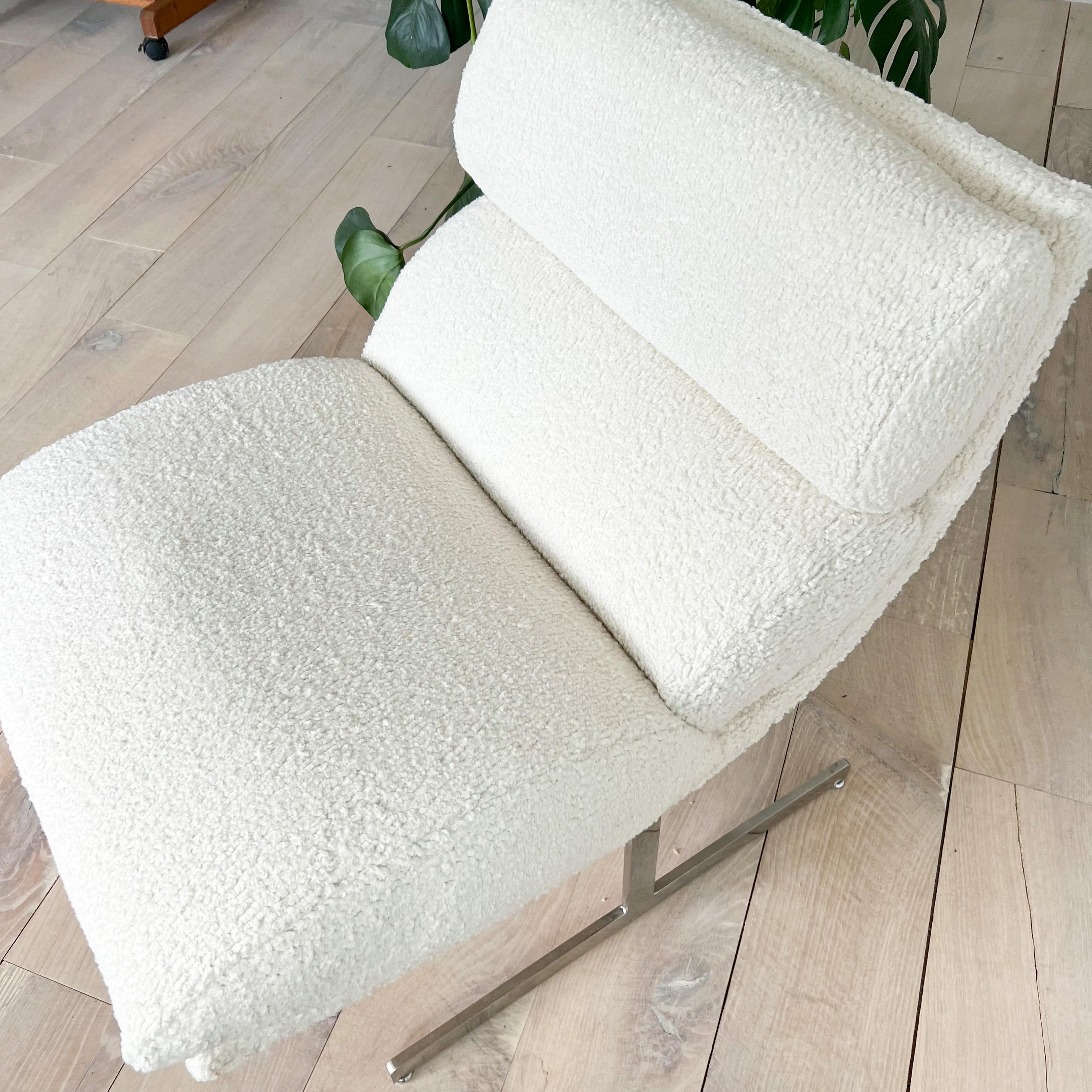 Midcentury Kipp Stewart Arc Lounge Chair, New Shearling Upholstery at ...