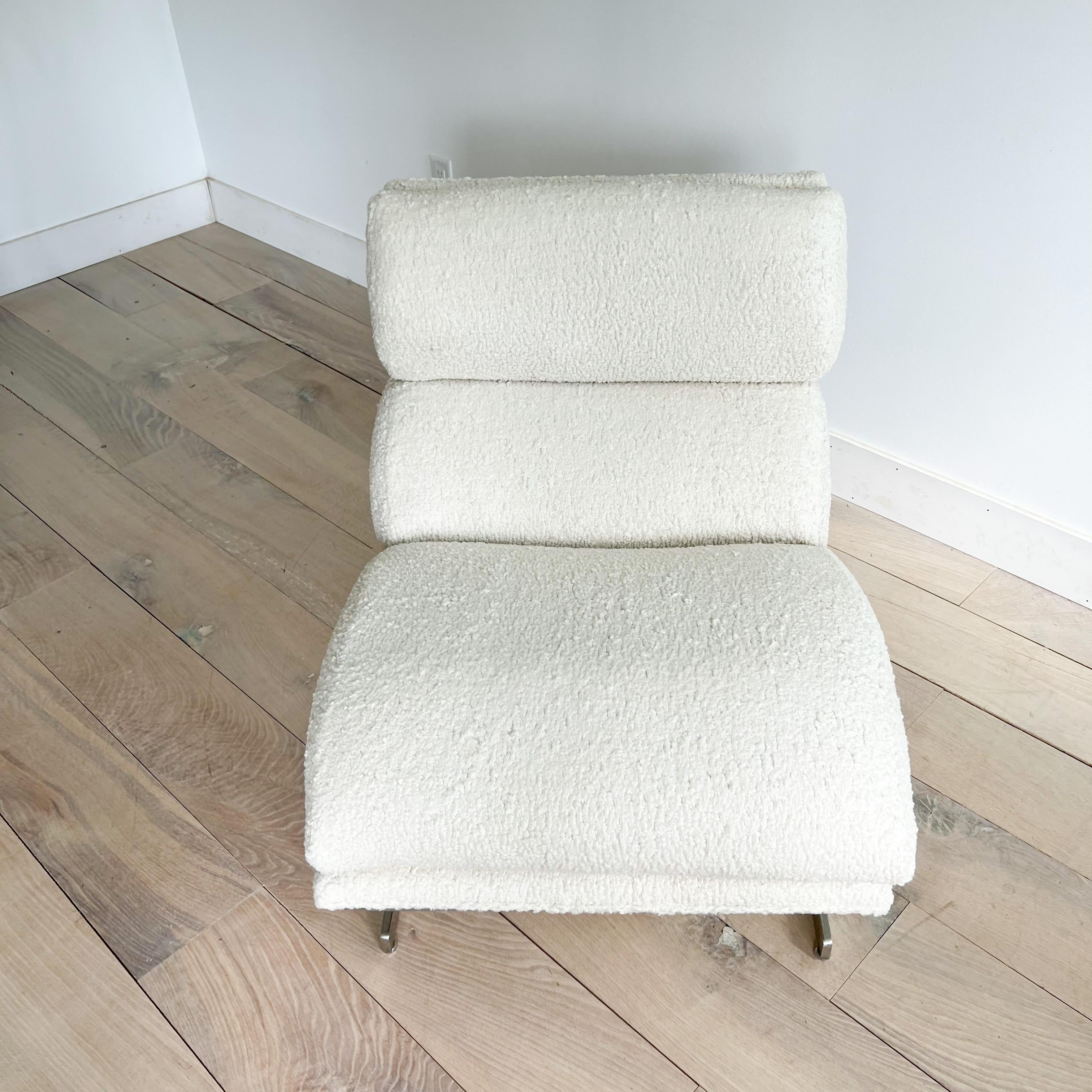 Midcentury Kipp Stewart Arc Lounge Chair, New Shearling Upholstery at ...