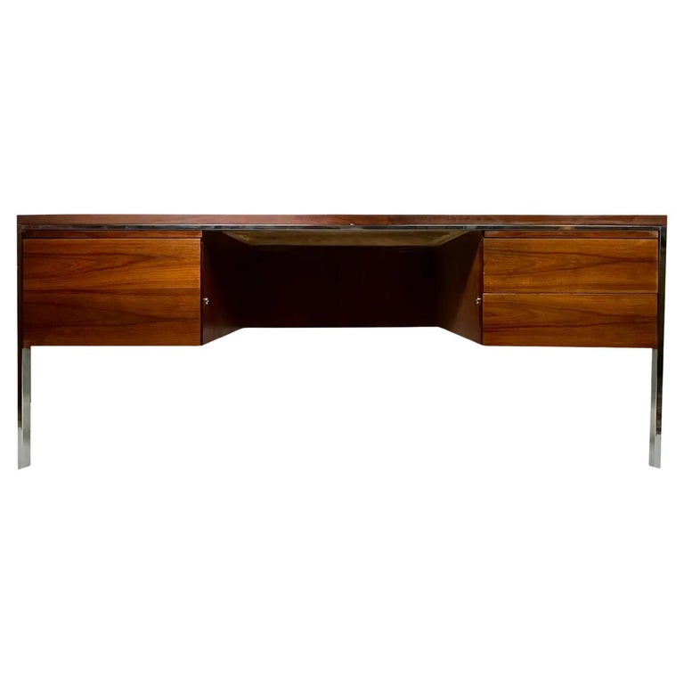Mid-Century Knoll Style Walnut Executive Desk Made by Jofco at 1stDibs ...