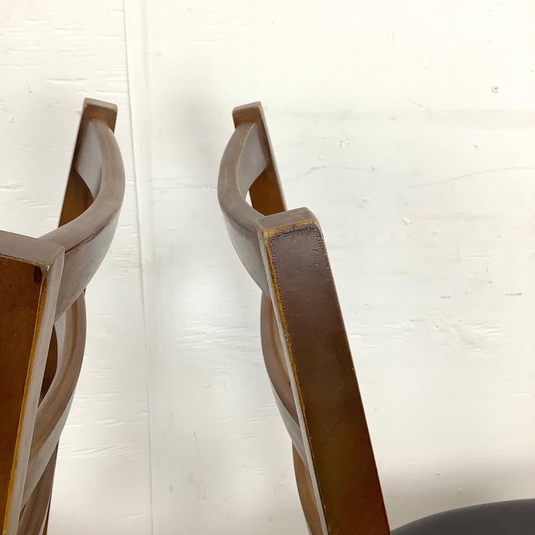 Midcentury Ladder Back Dining Chairs, a Pair For Sale at 1stDibs