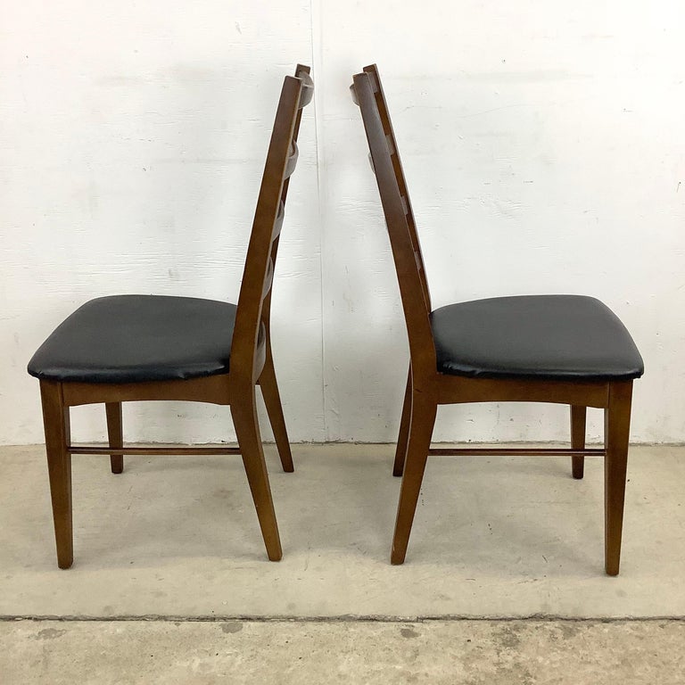 Midcentury Ladder Back Dining Chairs, a Pair For Sale at 1stDibs