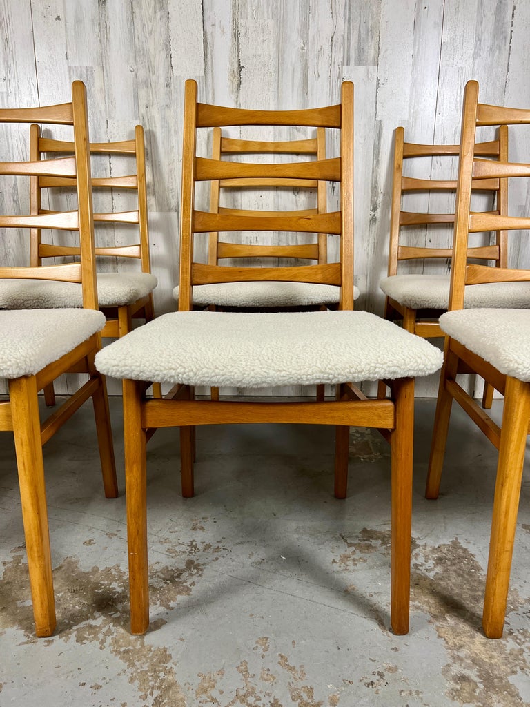 Mid Century Ladder Back Dining Chairs For Sale at 1stDibs