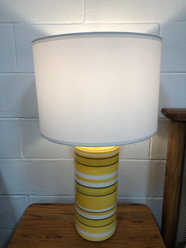 Pair of Mid-Century Yellow Ceramic Table Lamps at 1stDibs