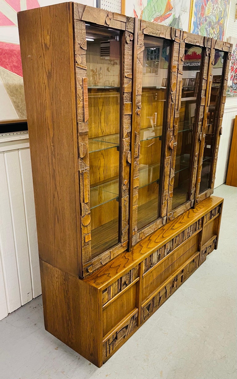 Mid-Century Lane Pueblo Walnut Breakfront at 1stDibs