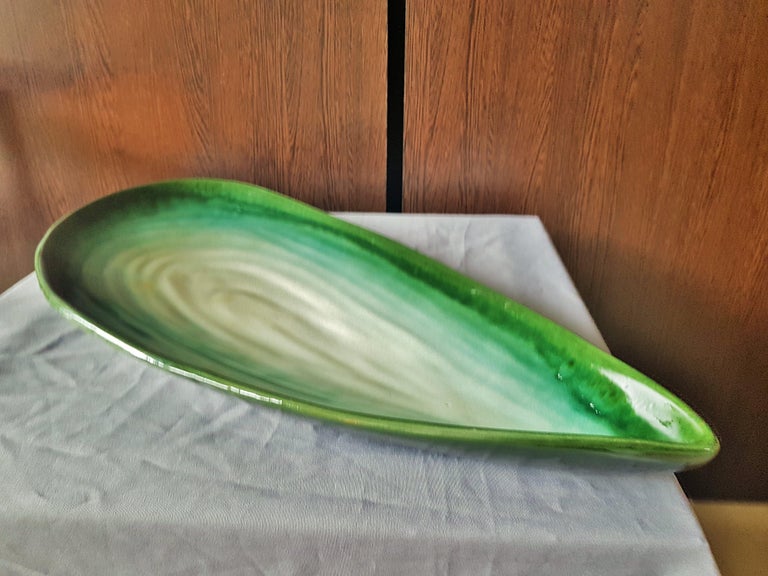 Mid-Century Large Ceramic Shell Bowl by Pol Chambost For Sale at 1stDibs