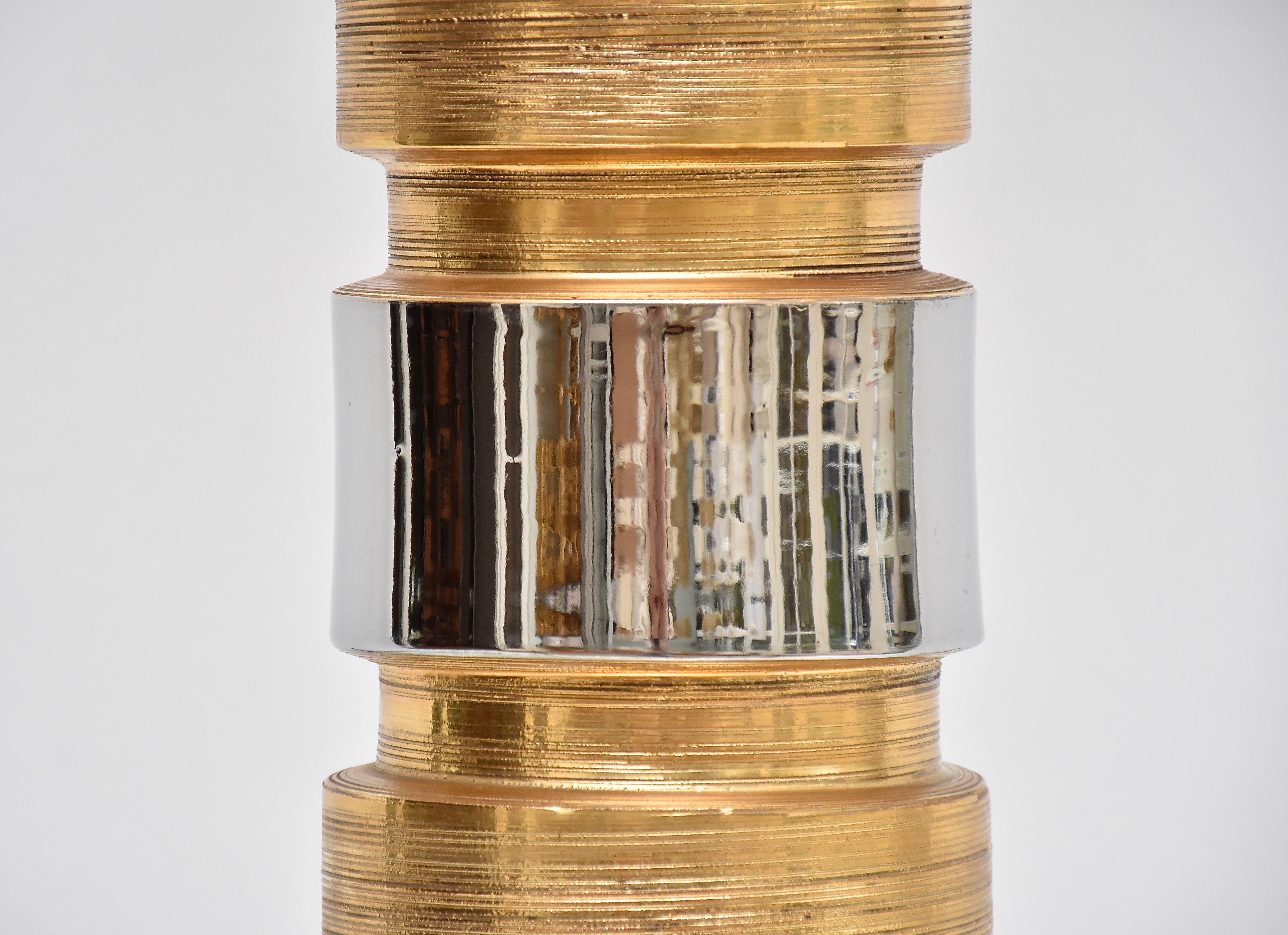 Mid-century large ceramic glazed gold table lamp by Bitossi For Sale at ...