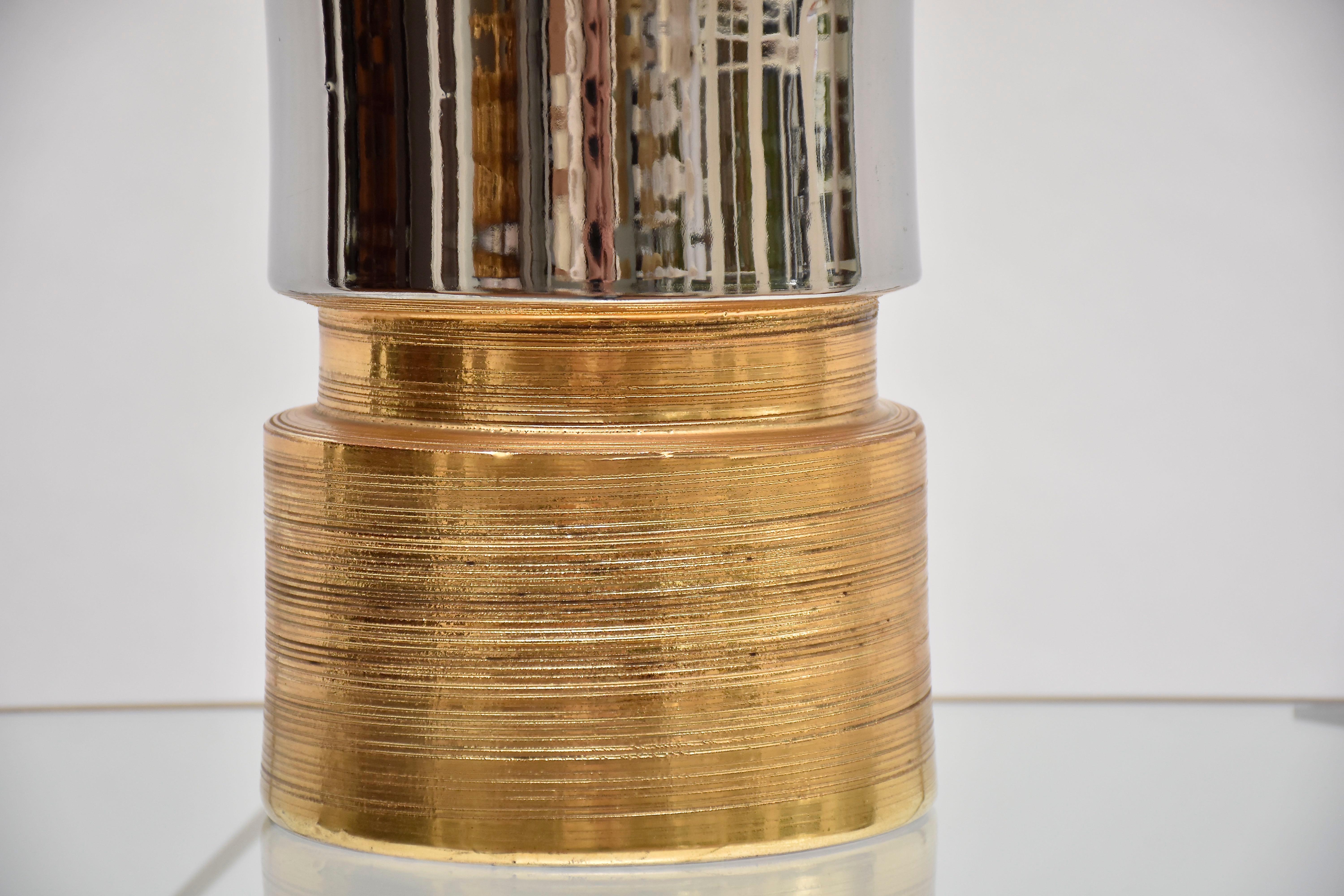 Mid-century large ceramic glazed gold table lamp by Bitossi For Sale at ...