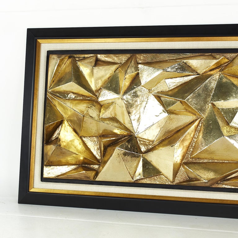 Mid Century Large Decorative Bronze Painted Wall Sculpture For Sale at ...