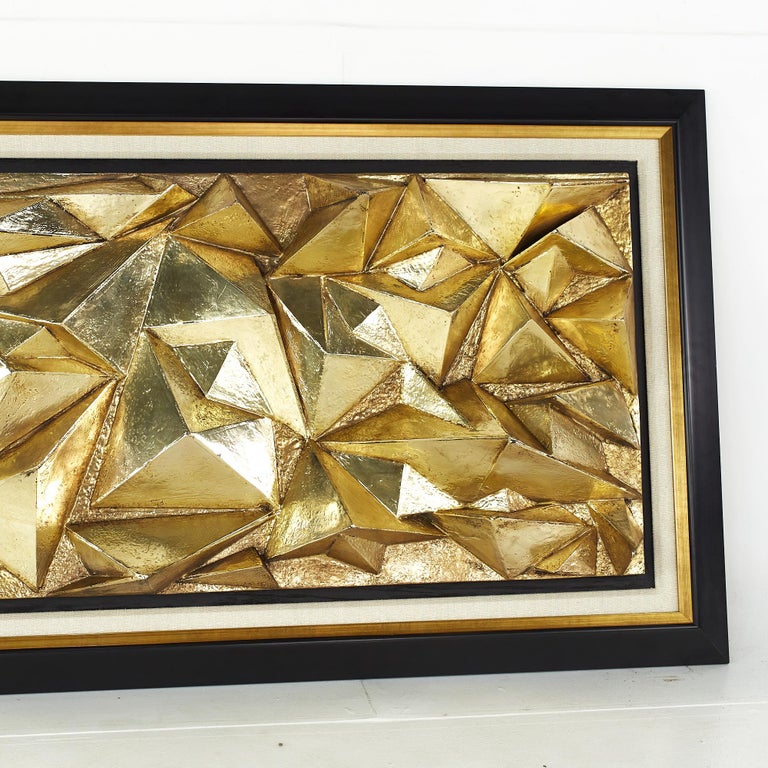 Mid Century Large Decorative Bronze Painted Wall Sculpture For Sale at ...