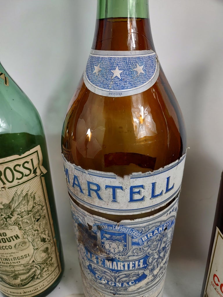 Mid Century Large Display Liquor Wine Blown Glass Bottles For Sale at ...