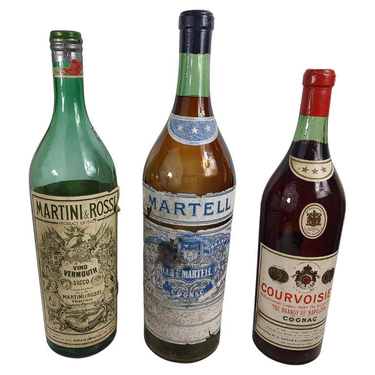 Mid Century Large Display Liquor Wine Blown Glass Bottles For Sale at ...