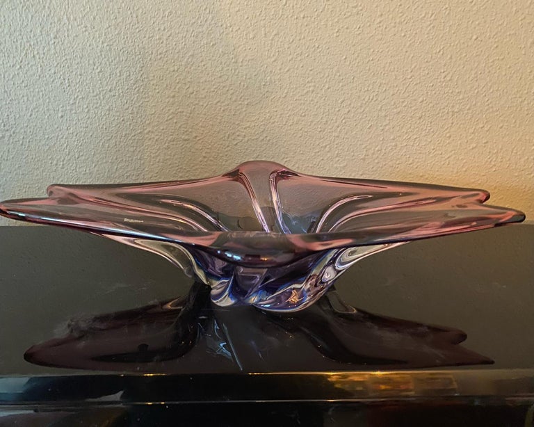 Mid-Century Large Murano Glass Fruit Bowl For Sale at 1stDibs