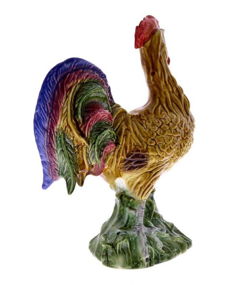 Midcentury Large Portuguese Handcrafted Pottery Majolica Rooster ...