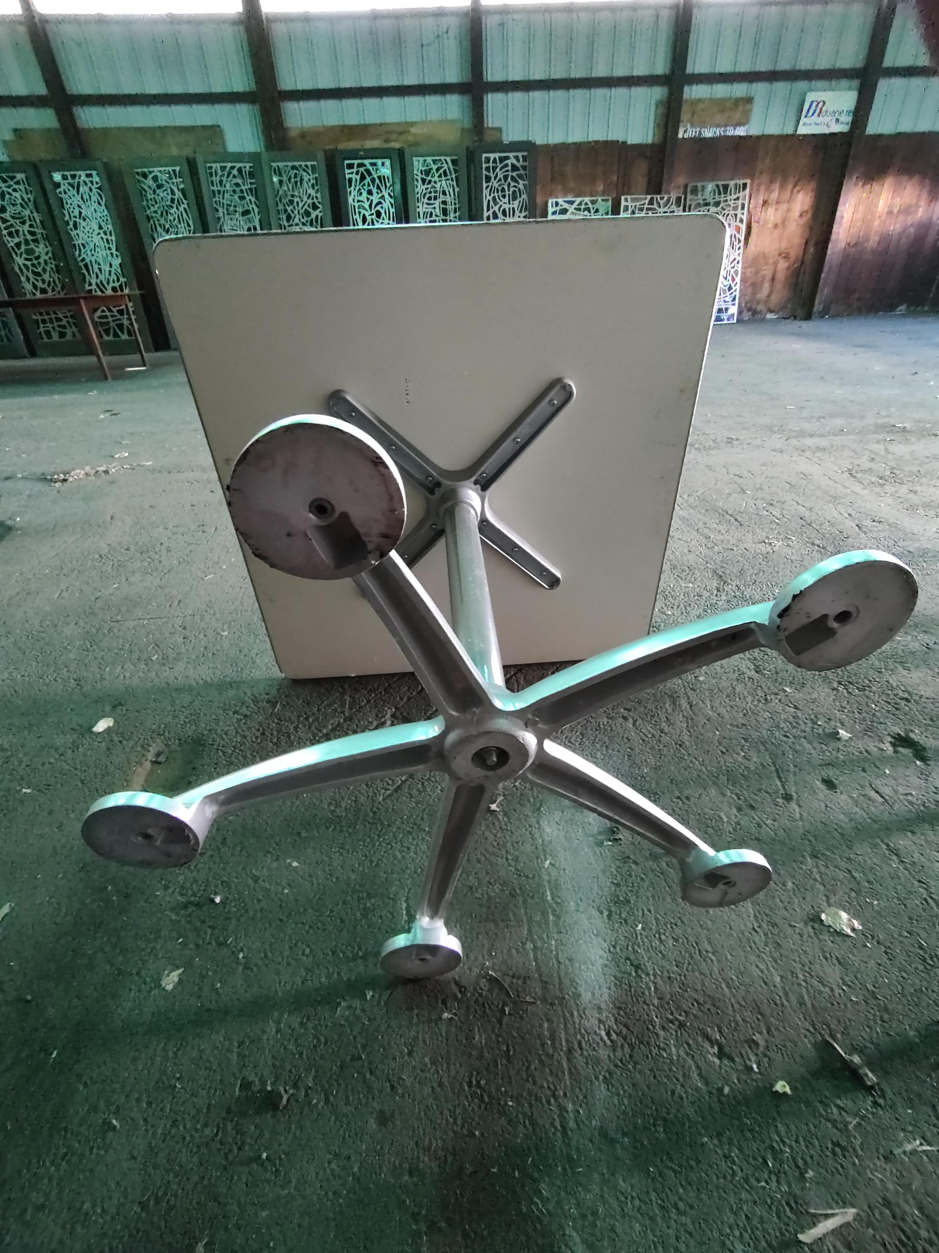 Mid-Century, Large Square Aluminum and Stainless Tables by Jorge Pensi ...