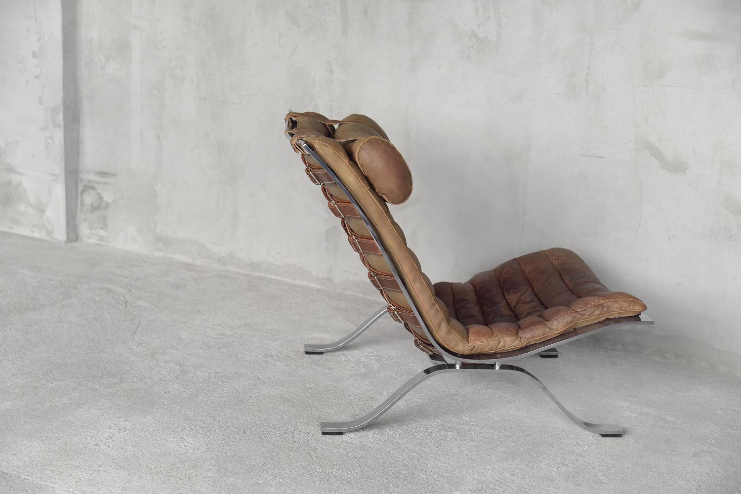 Mid-Century Leather Ari Lounge Chair and Ottoman by Arne Norell for ...
