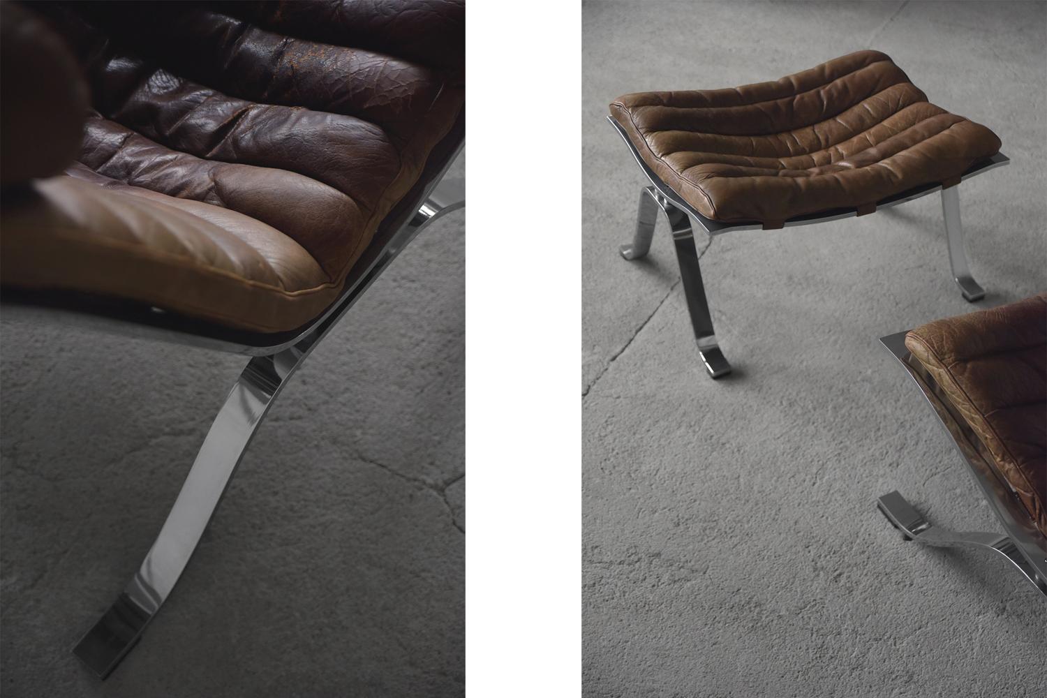 Mid-Century Leather Ari Lounge Chair and Ottoman by Arne Norell for ...