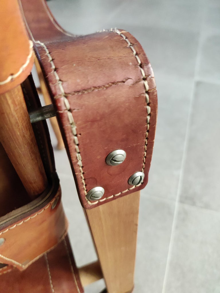 Mid-Century Leather Safari Lounge Chair by Aage Bruun and Søn, Denmark ...