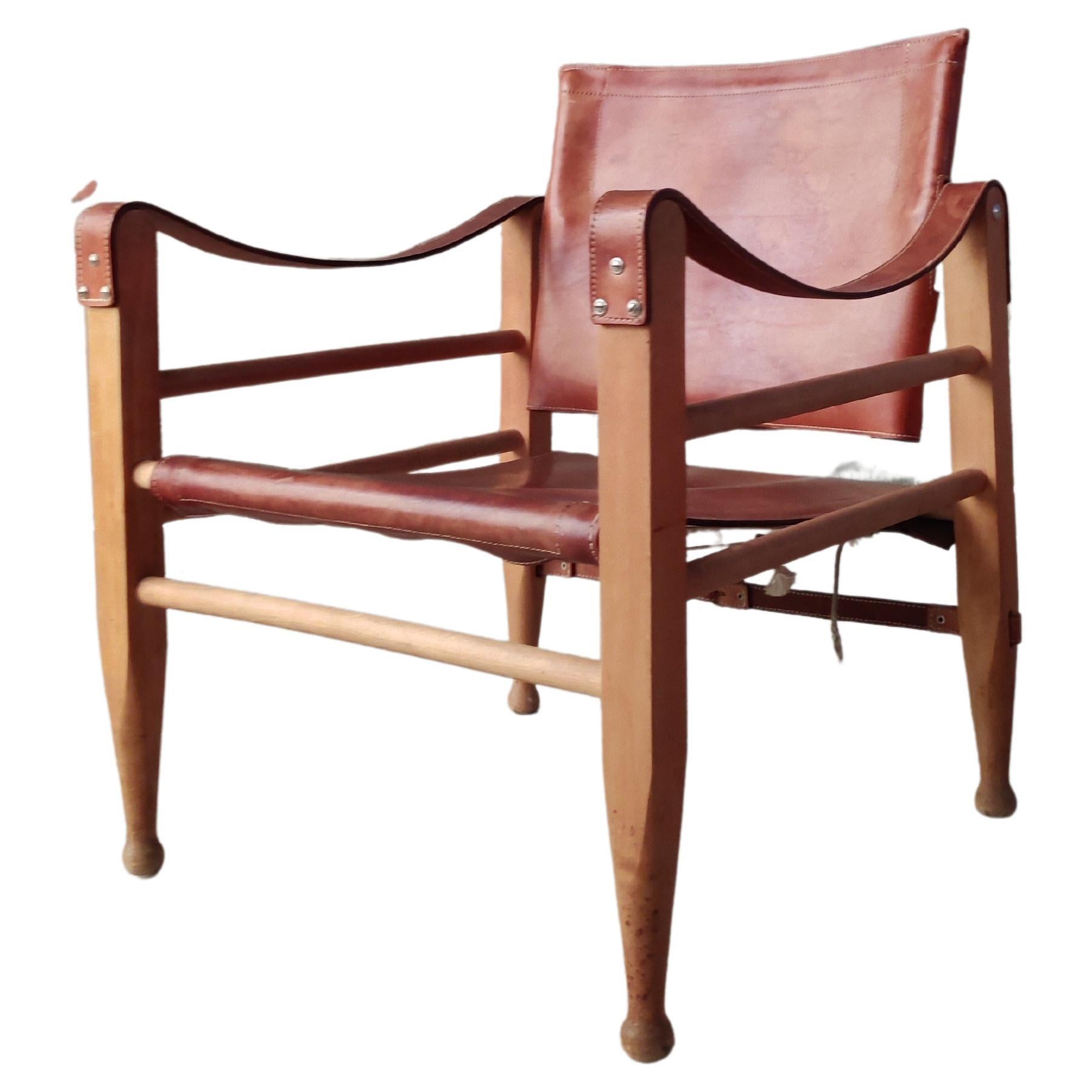 Safari Chair by Aage Bruun and Son, Denmark, 1960s For Sale at 1stDibs