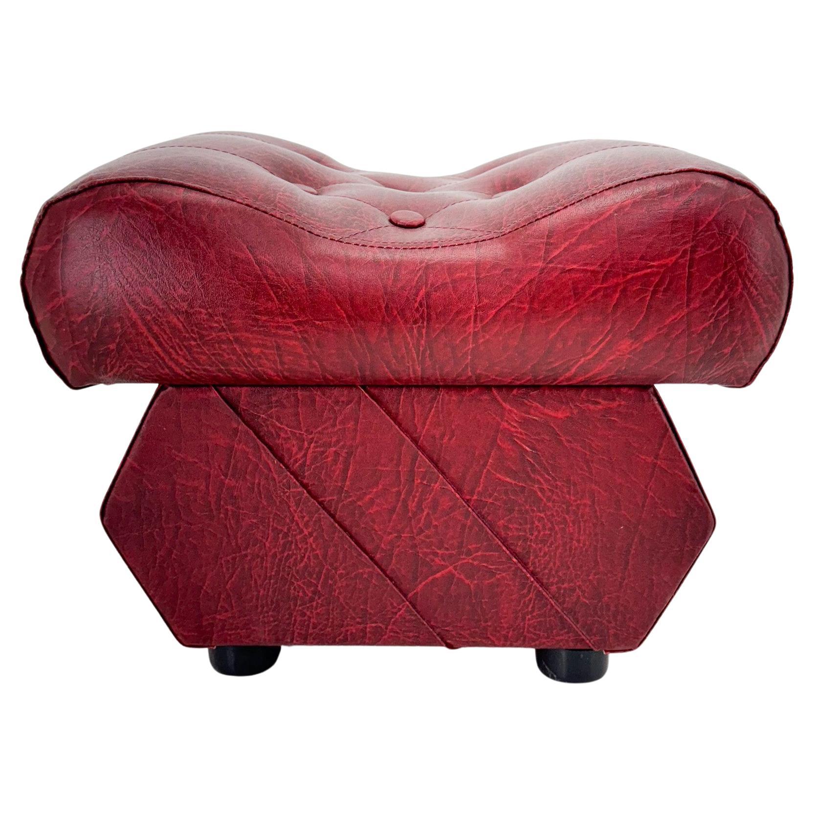 Mid Century Leatherette Stool with Storage Space For Sale at 1stDibs