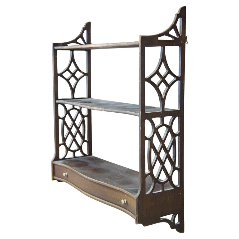 Mid Century Lewis Butler Chippendale Serpentine Mahogany Wall Hanging ...