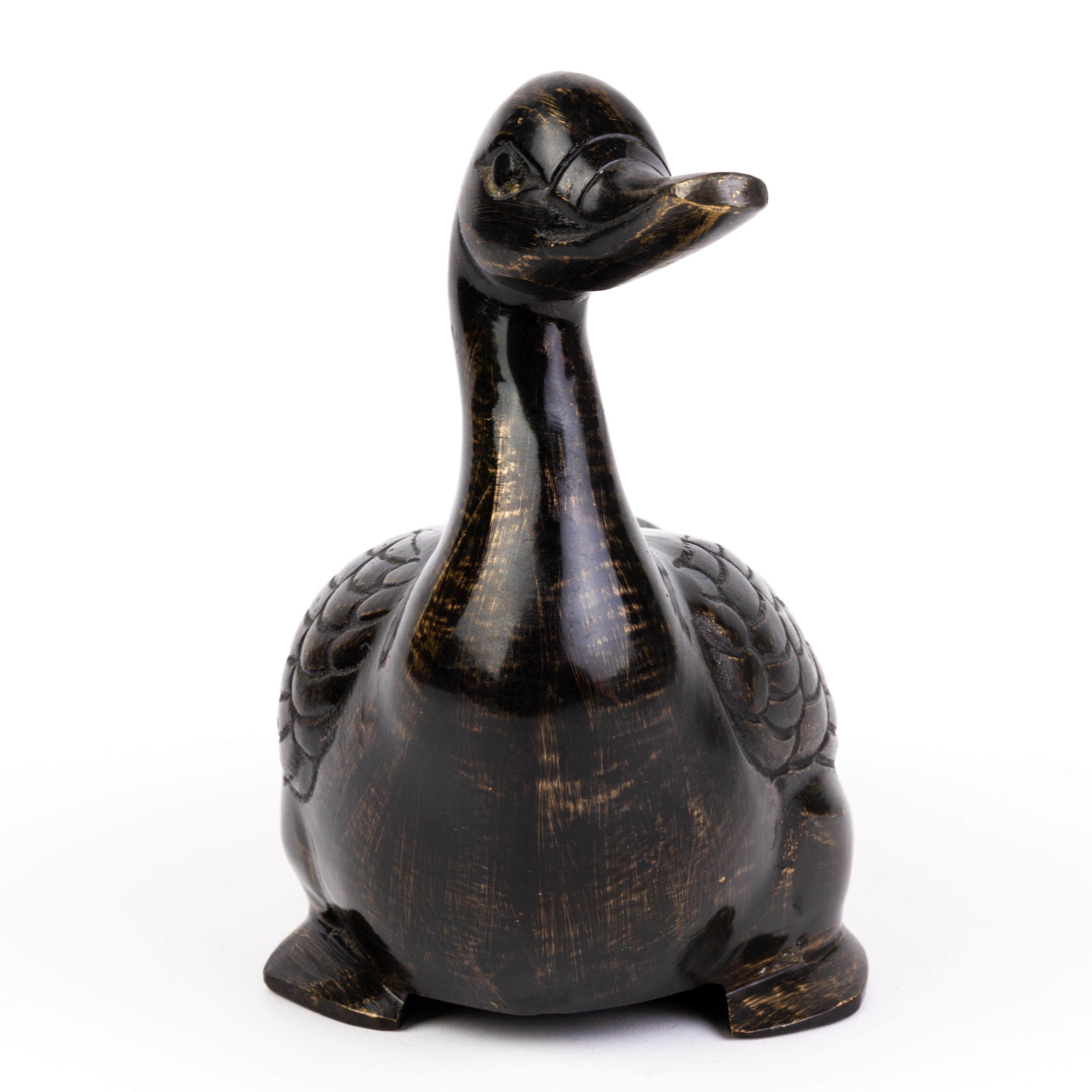 Mid-Century Life-Size Bronze Duck Sculpture For Sale at 1stDibs