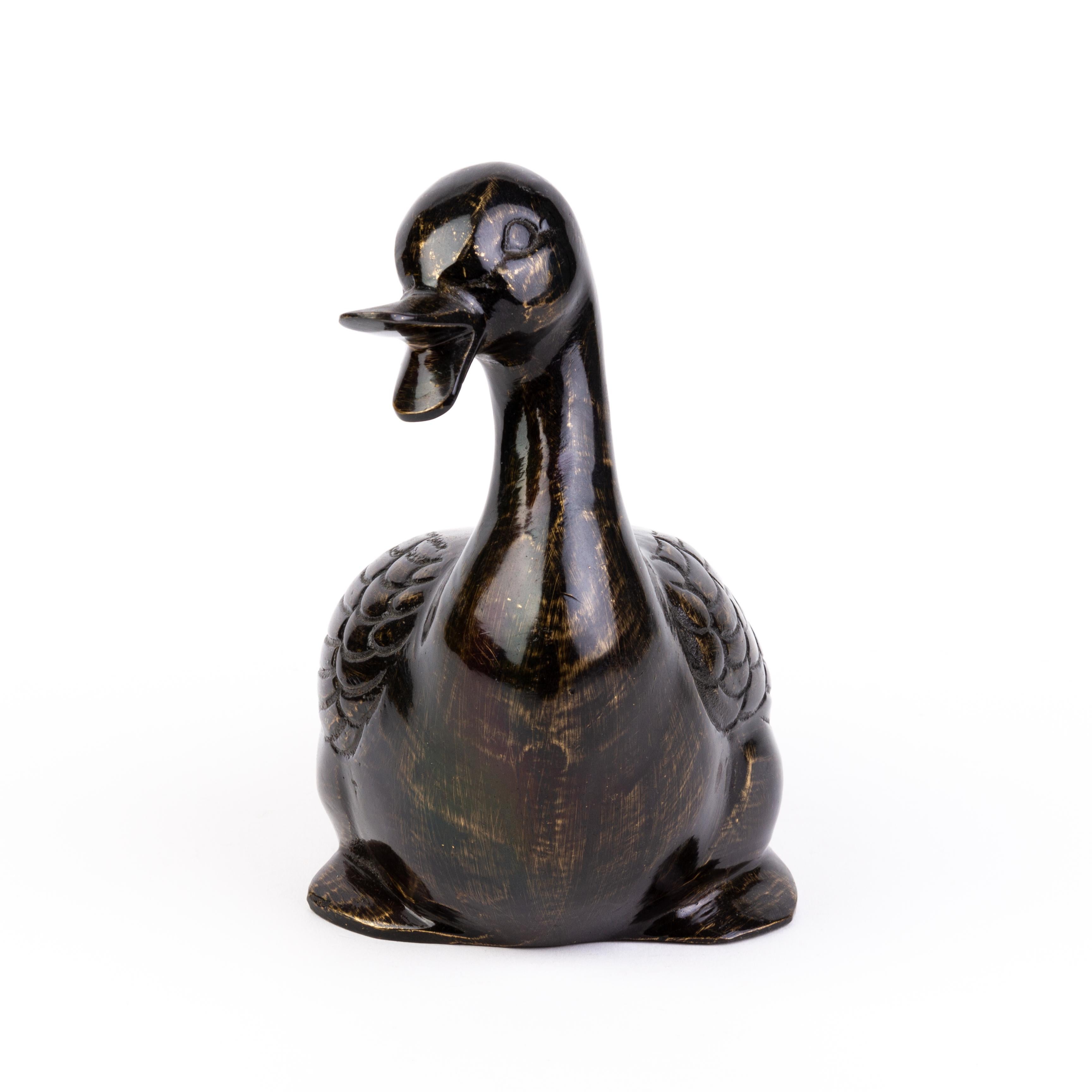 Mid-Century Life-Size Bronze Duck Sculpture For Sale at 1stDibs