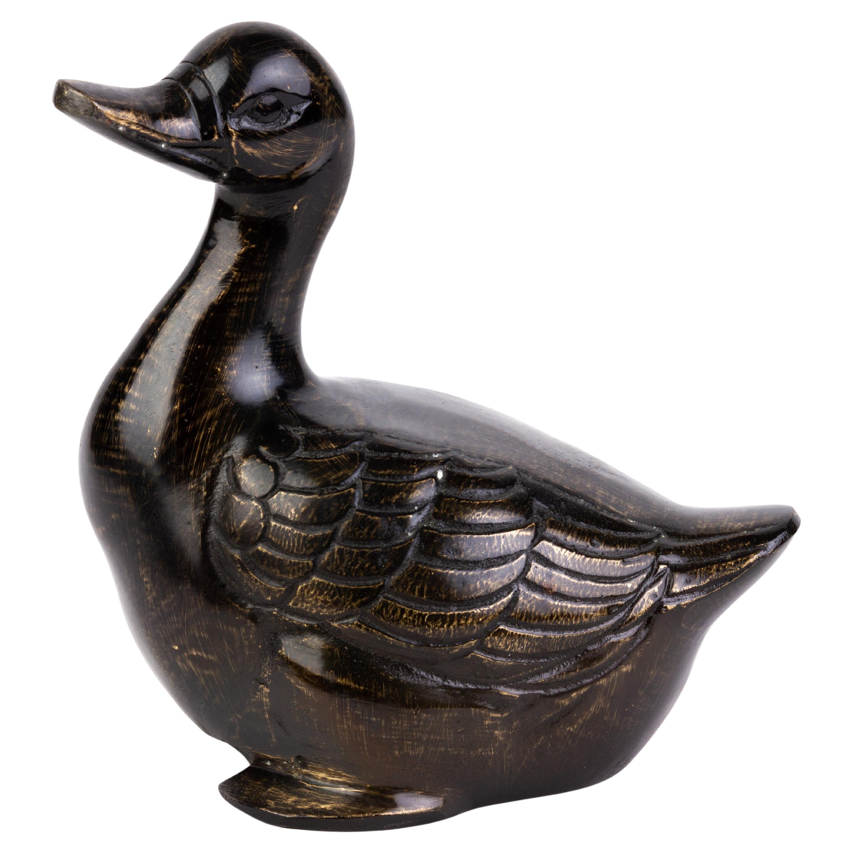French Mid-Century Wicker Duck For Sale at 1stDibs