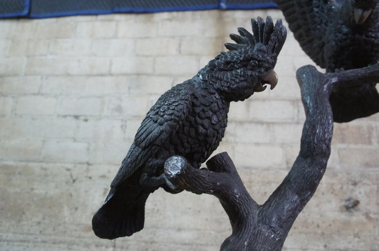 Mid Century Lifesize French Bronze Parrots Cockatoos Birds Sculpture ...