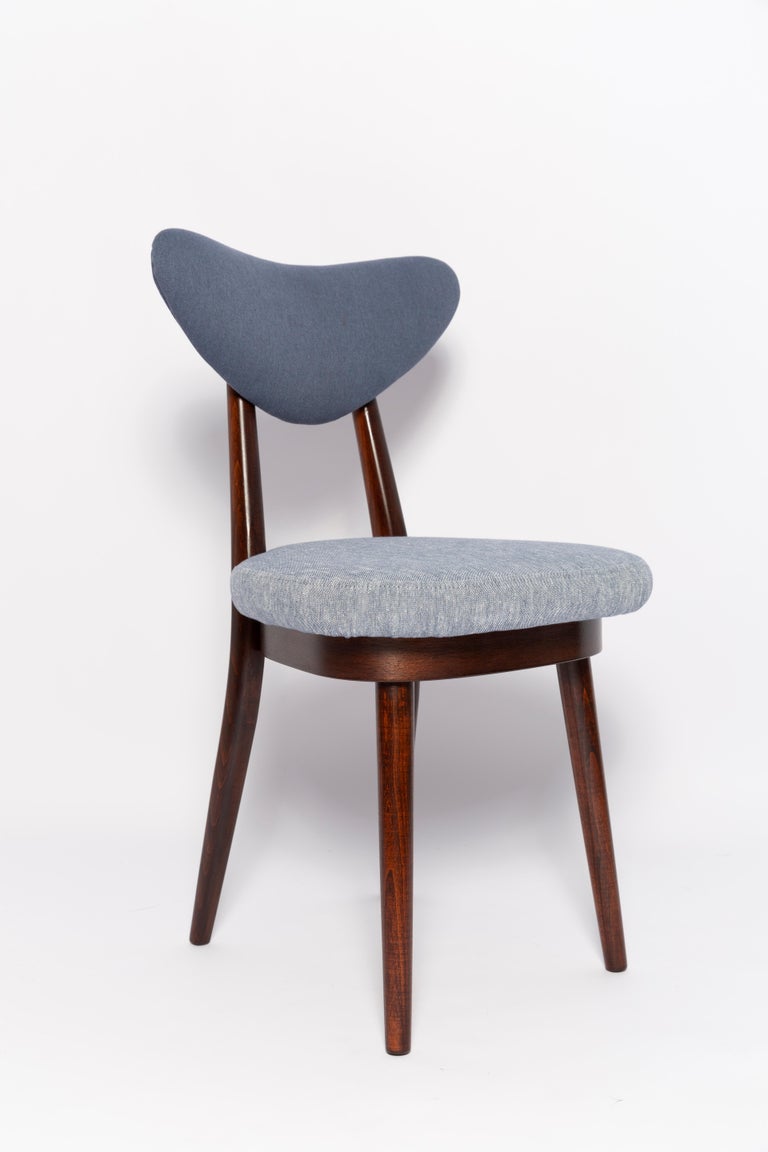 Midcentury Light and Medium Blue Denim Heart Chair, Europe, 1960s For ...