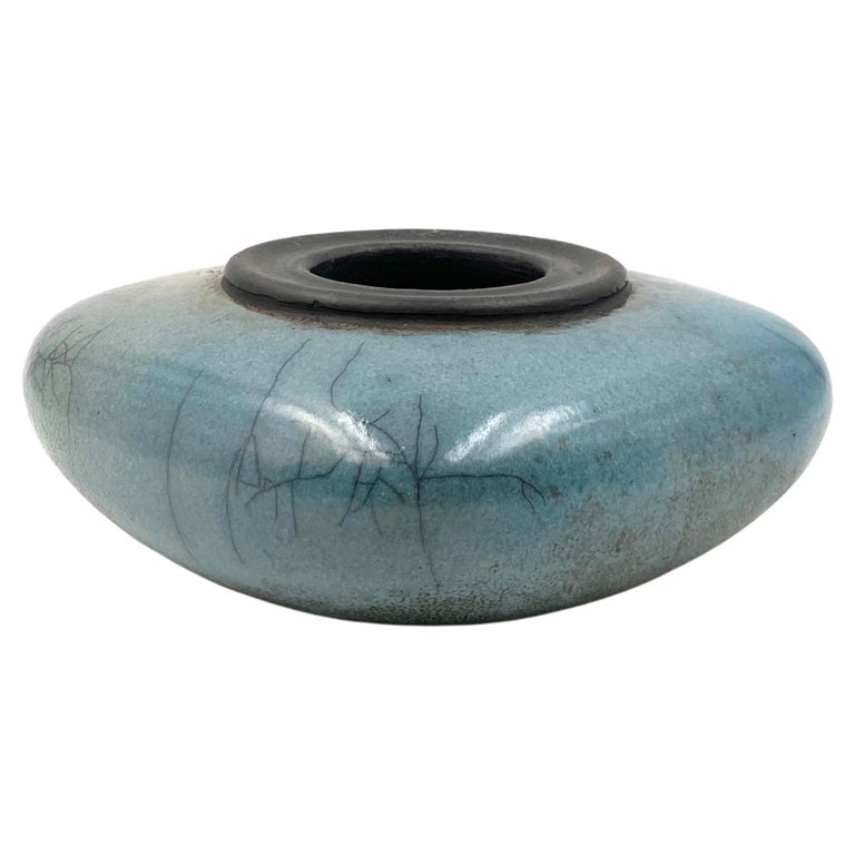 Midcentury Light Blue Ceramic Vase, France, 1960s For Sale at 1stDibs